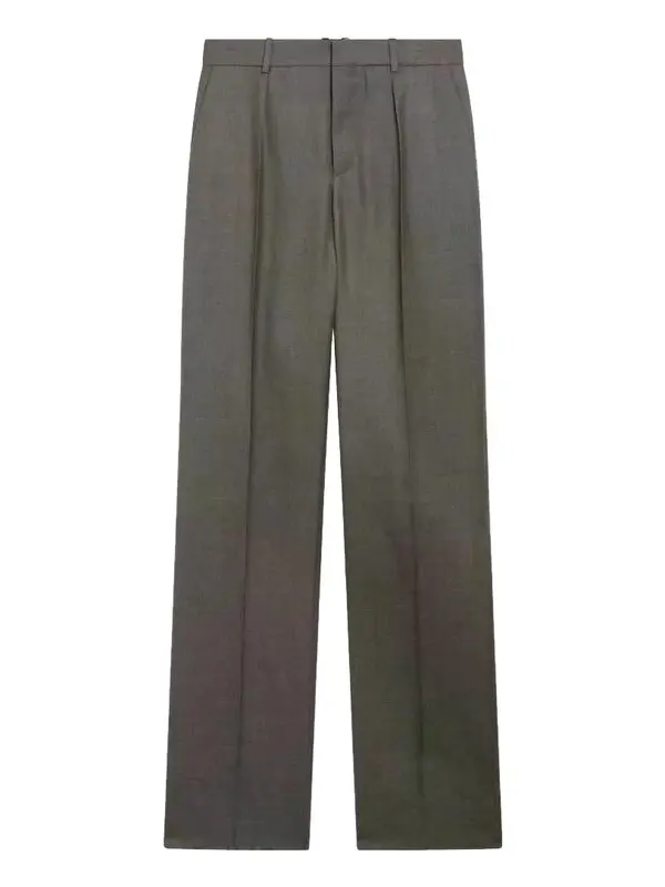Saint Laurent Pleated Detail Tailored Trousers - Grey