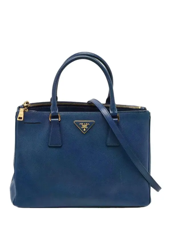 Prada Medium Galleria Double-zip Tote Bag - Blue