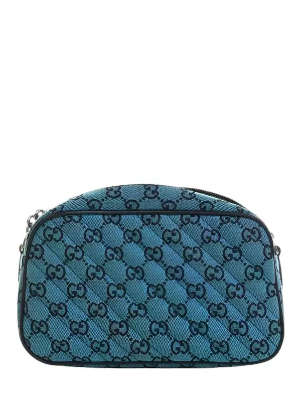 Gucci Gg Marmont Matelassé Gg Canvas Crossbody Bag - Blue