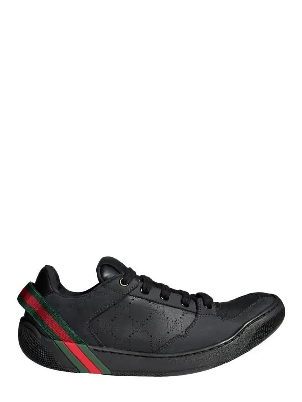 Gucci Screener Sneaker With Perforated Gg Motif - Black