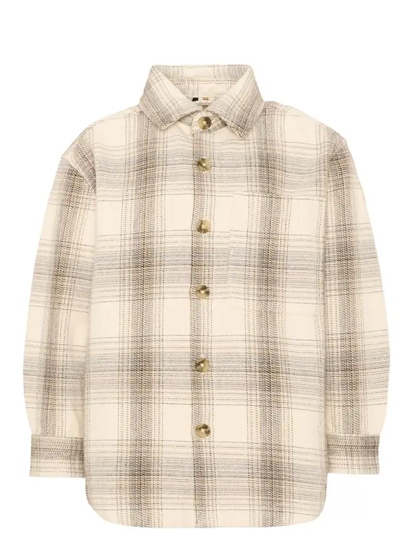 Hugo Boss Check Pattern Pocket Detail Shirt - Ivory