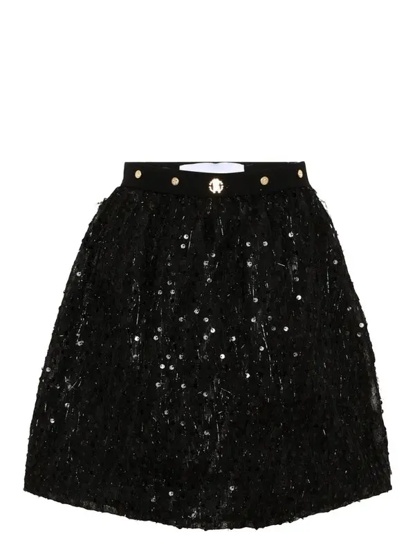 Roberto Cavalli Embellished Sequined Midi Skirt - Black