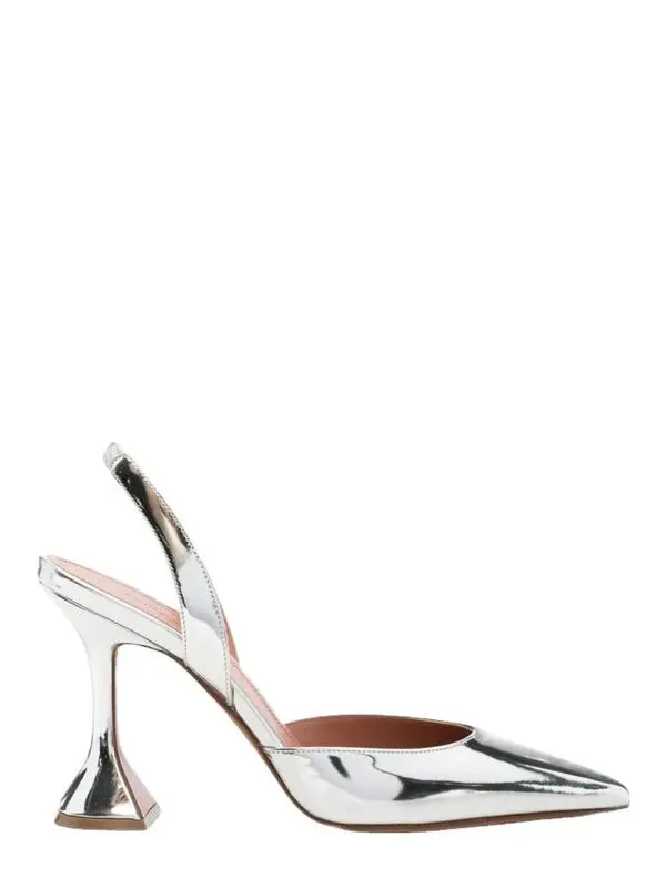 Amina Muaddi Pointed-toe High-heeled Slingback Sandals - Silver