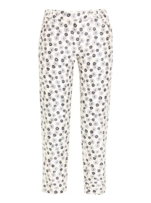Dolce & Gabbana Slim-fit Floral Print Tailored Trousers - White