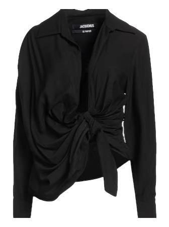 Jacquemus Solid Color Twill Shirt - Black