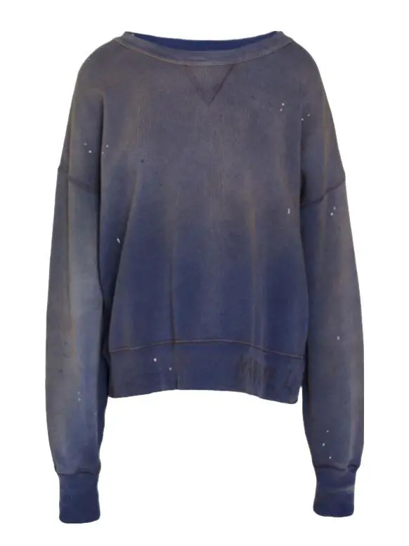 MAISON MARGIELA Distressed Logo Sweatshirt - Blue