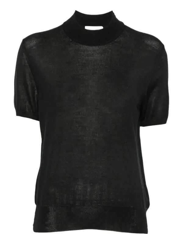 ZANONE Short-sleeve Ribbed Sweater - Nero