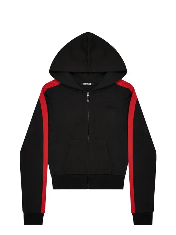 DION LEE Zip-up Hoodie With Kangaroo Pocket - Black