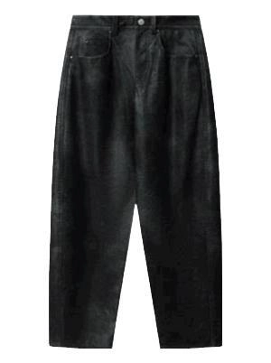 Isabel Marant Étoile Belky Barrel-fit Faux-leather Trousers - Black