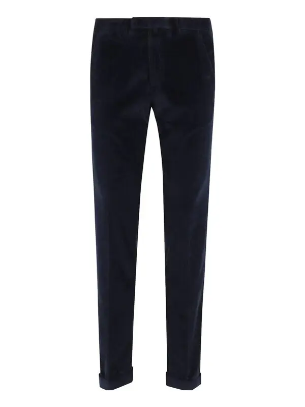 BRIGLIA 1949 Corduroy Cuffed Trousers - Blu