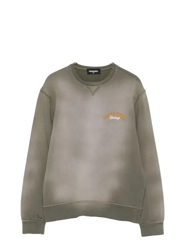 Dsquared2 Logo Print Crew Neck Sweatshirt - Gray