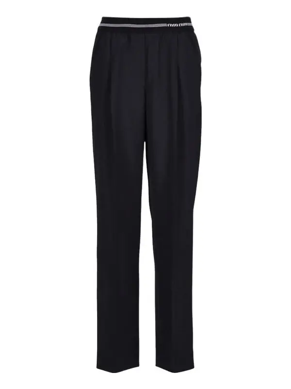 Miu Miu Elasticated Waistband Loose-fit Trousers - Black