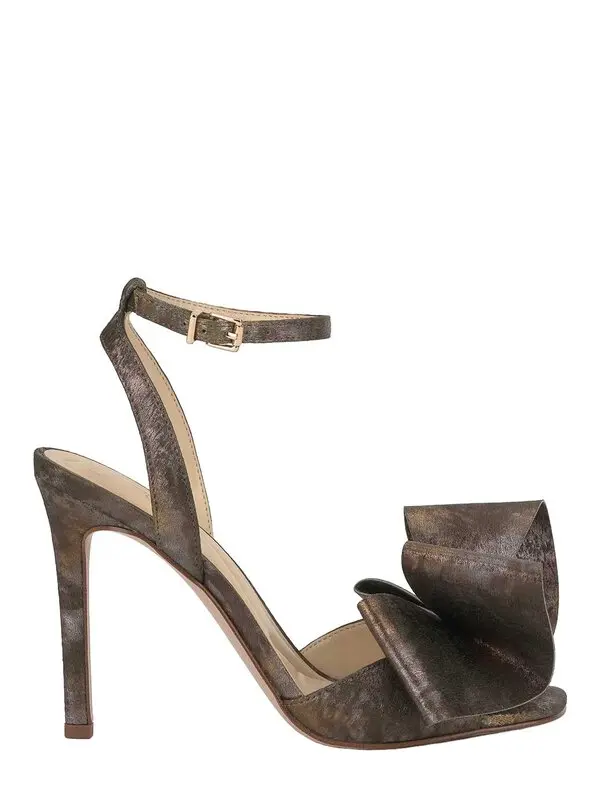 Jessica Simpson Olivine High Heel Sandals With Ruffle Detail - Metallic Combo