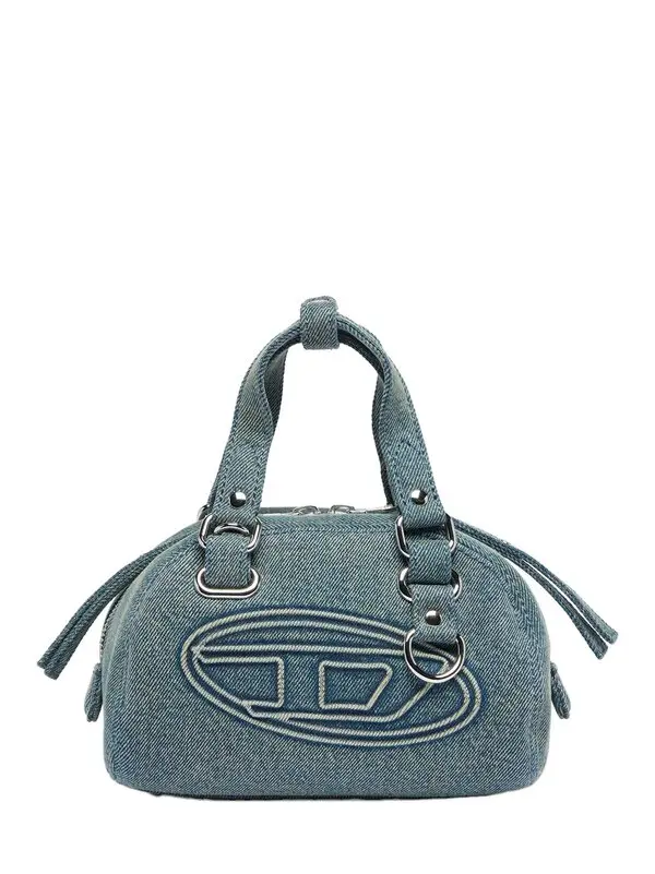 DIESEL® 1dr Dome Small Denim Bowling Bag - Blue