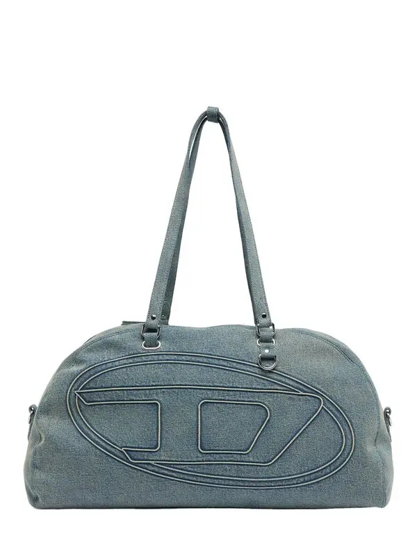 DIESEL® 1dr Dome Duffle Bag In Denim With Oval D Logo - Blue
