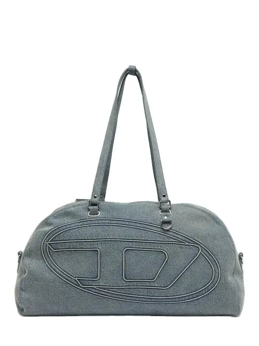 DIESEL® 1dr Dome Duffle Bag In Denim With Oval D Logo - Blue