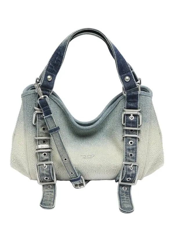 DIESEL® D-one Small Top-handle Bag In Crystal Solarised Denim - Blue