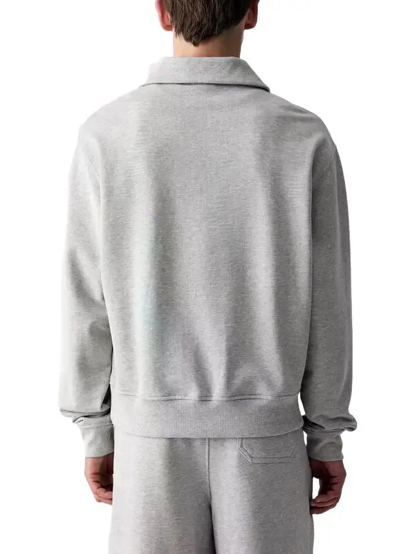 DAILY PAPER Shirt-collar Chest-artwork Oversized Sweater - Grey