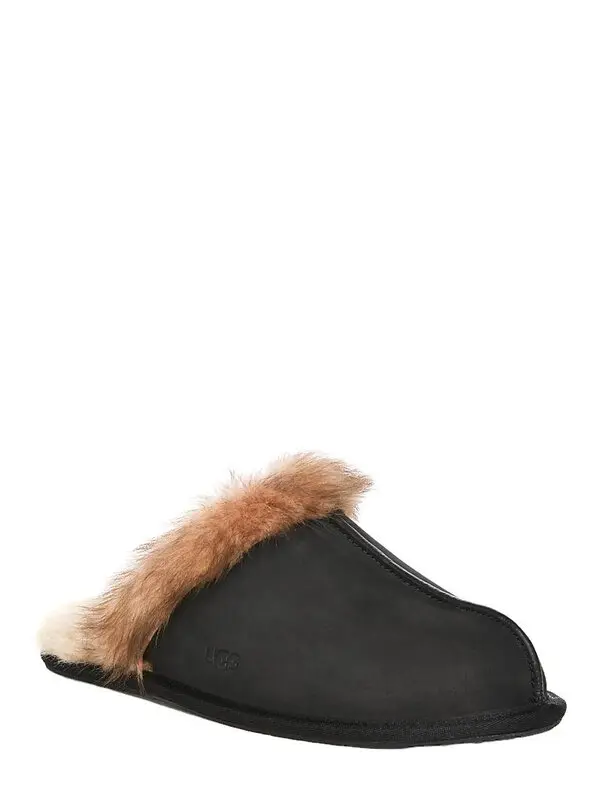 UGG Scuffette Nubuck & Shearling Slippers - Black