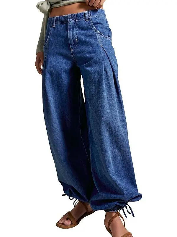 Free People Essential Lotus Wide Leg Jeans - Moonshadow