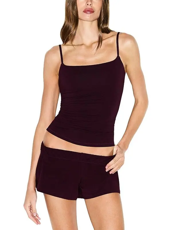 SKIMS Cotton Jersey Cami Top - Currant