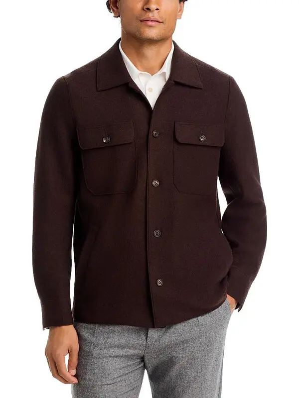 Eleventy Wool Overshirt - Brown