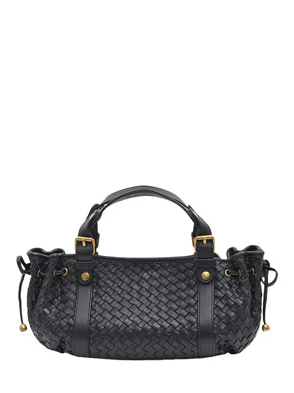 Gerard Darel Small Woven Leather Handbag - Black
