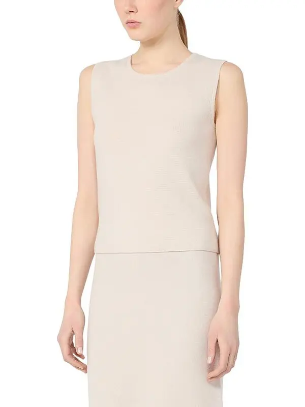 Max Mara Wool Cashmere Sleeveless Sweater - Beige