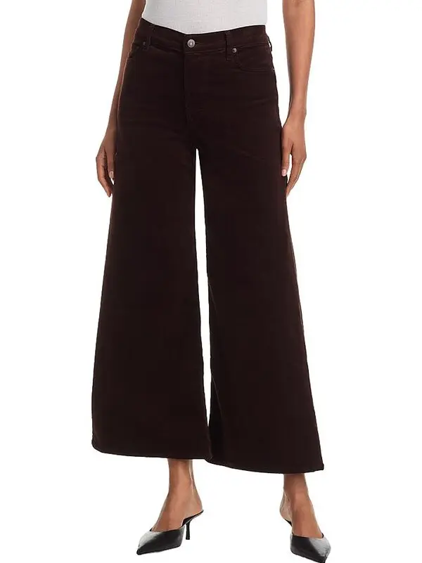 FRAME Corduroy High Rise Swing Jeans - Espresso