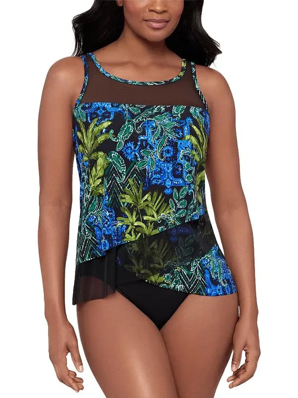 Miraclesuit Gasparilla Mirage Tankini Top - Black/multi