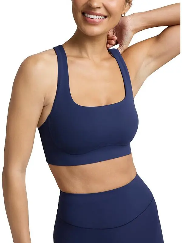 Beyond Yoga In The Zone Scoop Neck Sports Bra - Deep Ocean