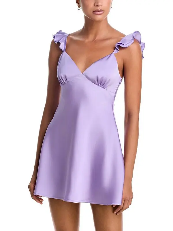 Lulus Ruffle Strap Mini Dress - Lavender