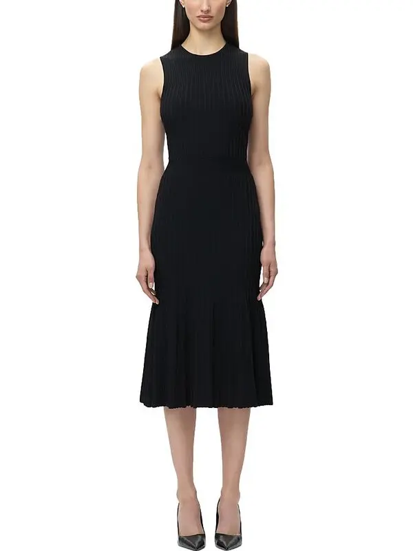 Herve Leger The Lauren Flare Hem Midi Dress - Black
