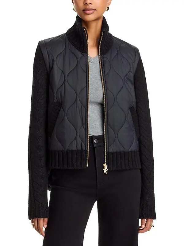 Veronica Beard Patra Mixed Media Jacket - Black