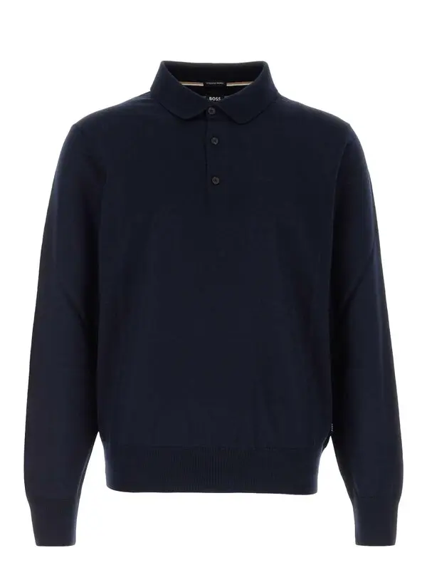 BOSS 100% Virgin Wool Polo Shirt - Blue