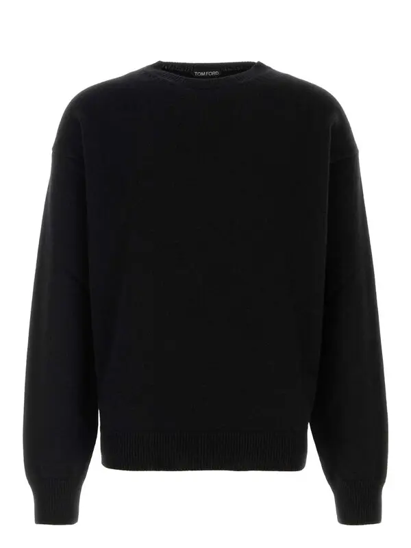 TOM FORD Cashmere Long Sleeve Crewneck Sweater - Black