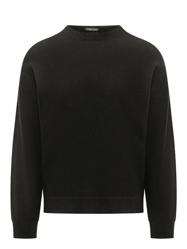 TOM FORD Cashmere Long Sleeve Crewneck Sweater - Black