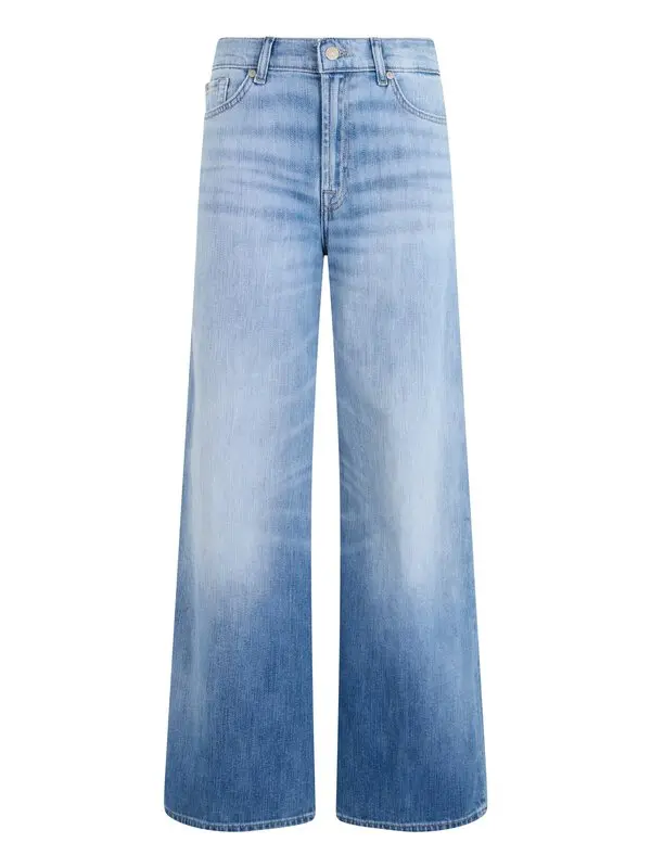 7 For All Mankind Wide-leg High-waist Trousers - Denim