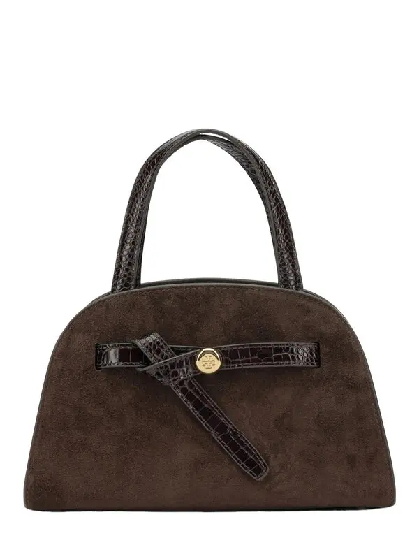 Tory Burch Cow Suede And Leather Top Handle Handbag - Brown
