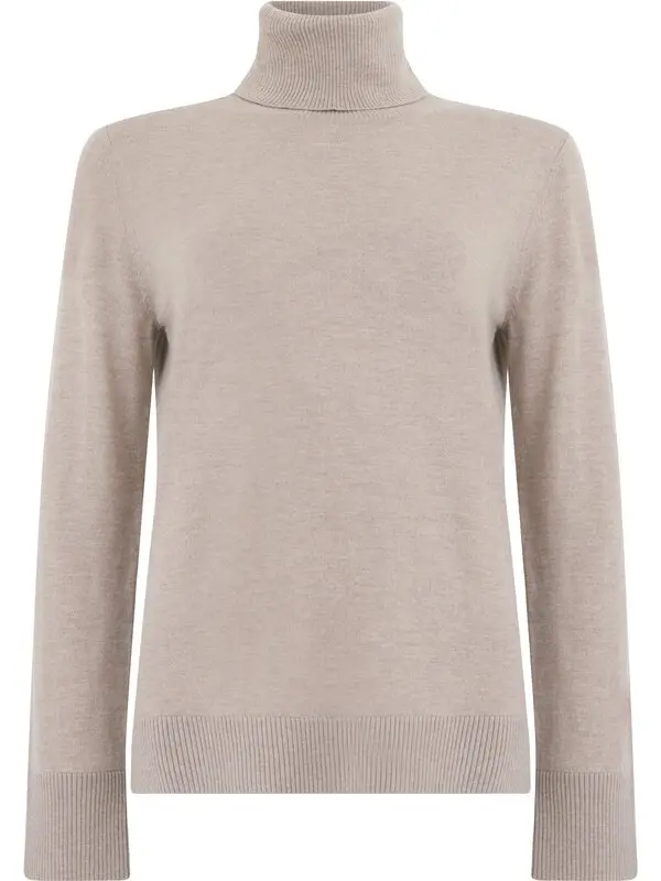 Max Mara Wool Turtleneck Sweater - Beige