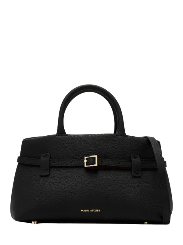 Manu Atelier Le Cambon 25 Hammered Leather Handbag - Black