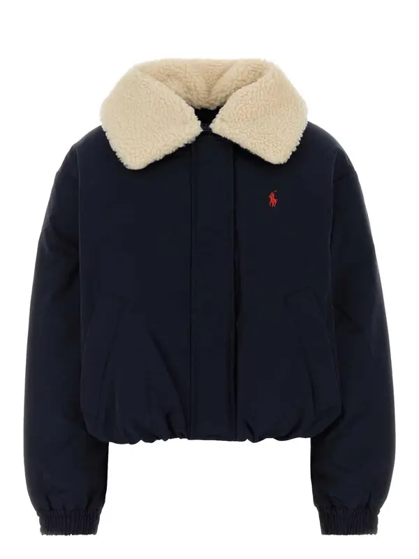 Polo Ralph Lauren Recycled Polyester Down Jacket With Sherpa Collar - Blue