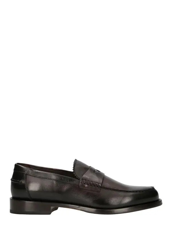DOUCAL'S Calf Leather Flat Loafers - Brown