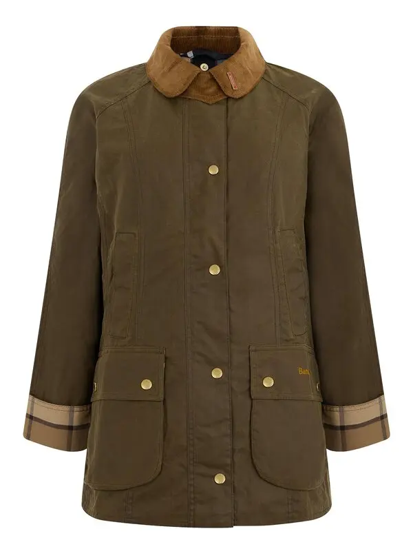 Barbour Contrasting Collar Button-front Jacket - Green