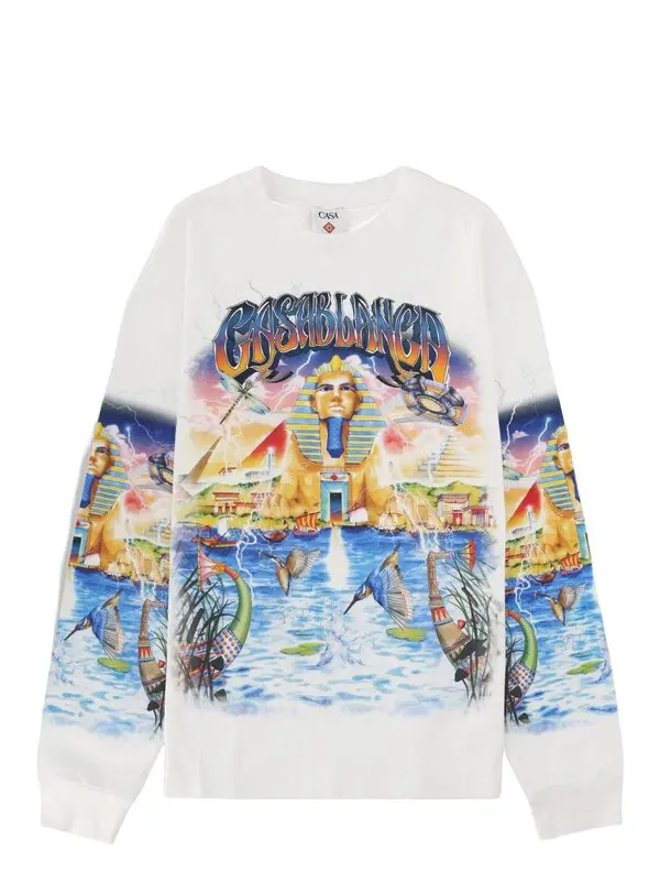 Casablanca Graphic Print Long-sleeve T-shirt - White