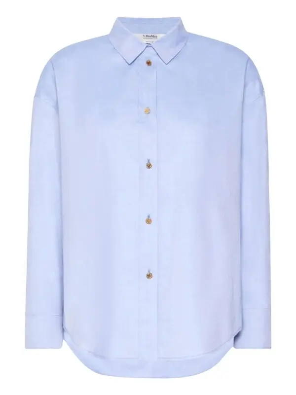 Max Mara Classic Cotton Button-down Shirt - Light Blue