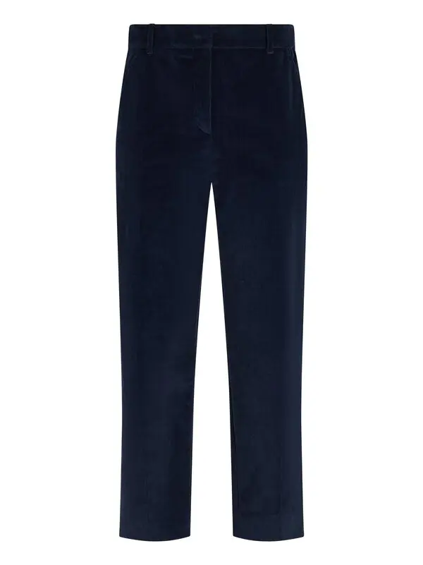Max Mara High-waisted Straight-leg Velvet Trousers - Blue