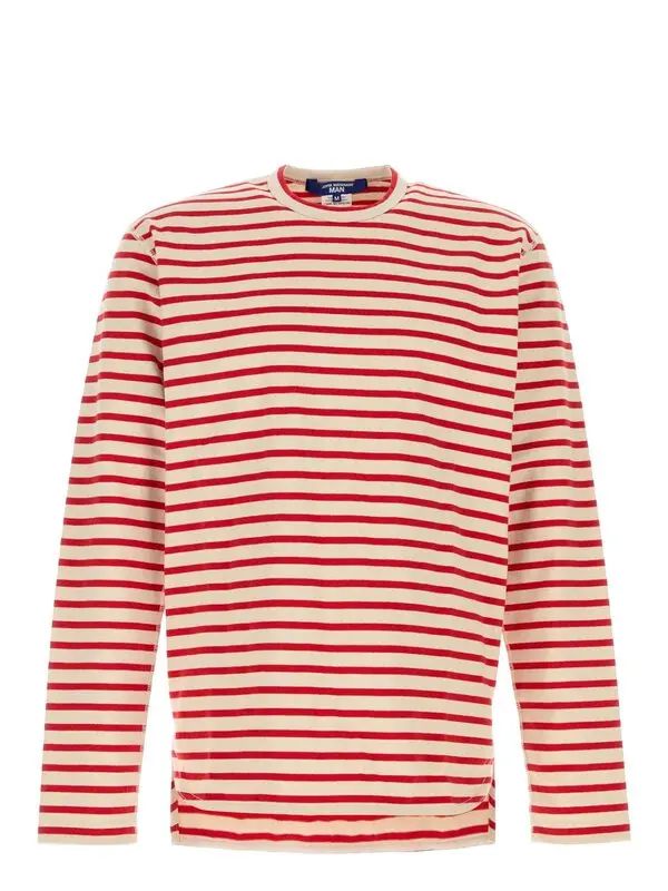 Junya Watanabe Embroidered Cotton Oversize T-shirt - Stripped