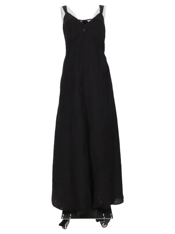120% Lino Linen Sleeveless Maxi Dress - Black