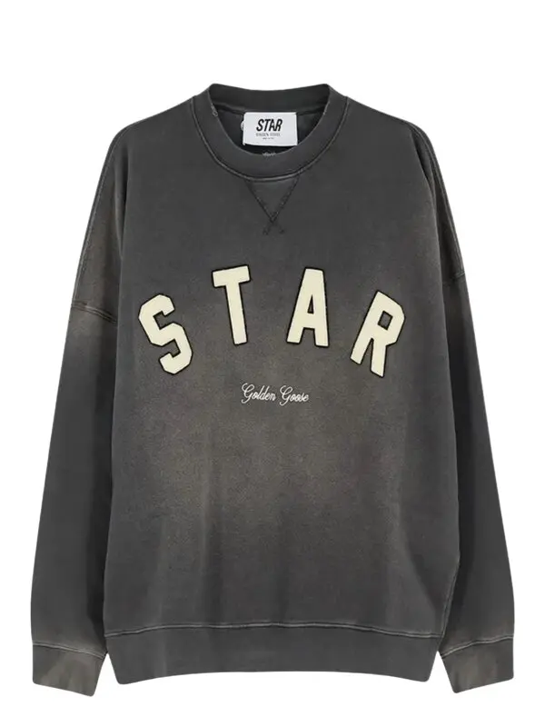 GOLDEN GOOSE Crewneck Sweater With Contrast Stripes - Grey